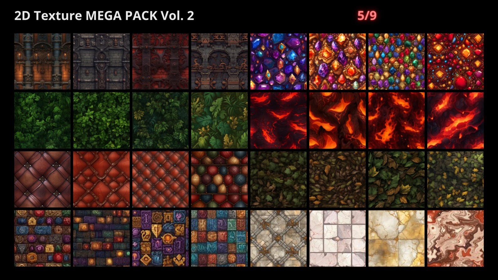 2D Seamless Tileable Textures, Megapack - Vol 2 - Etsy