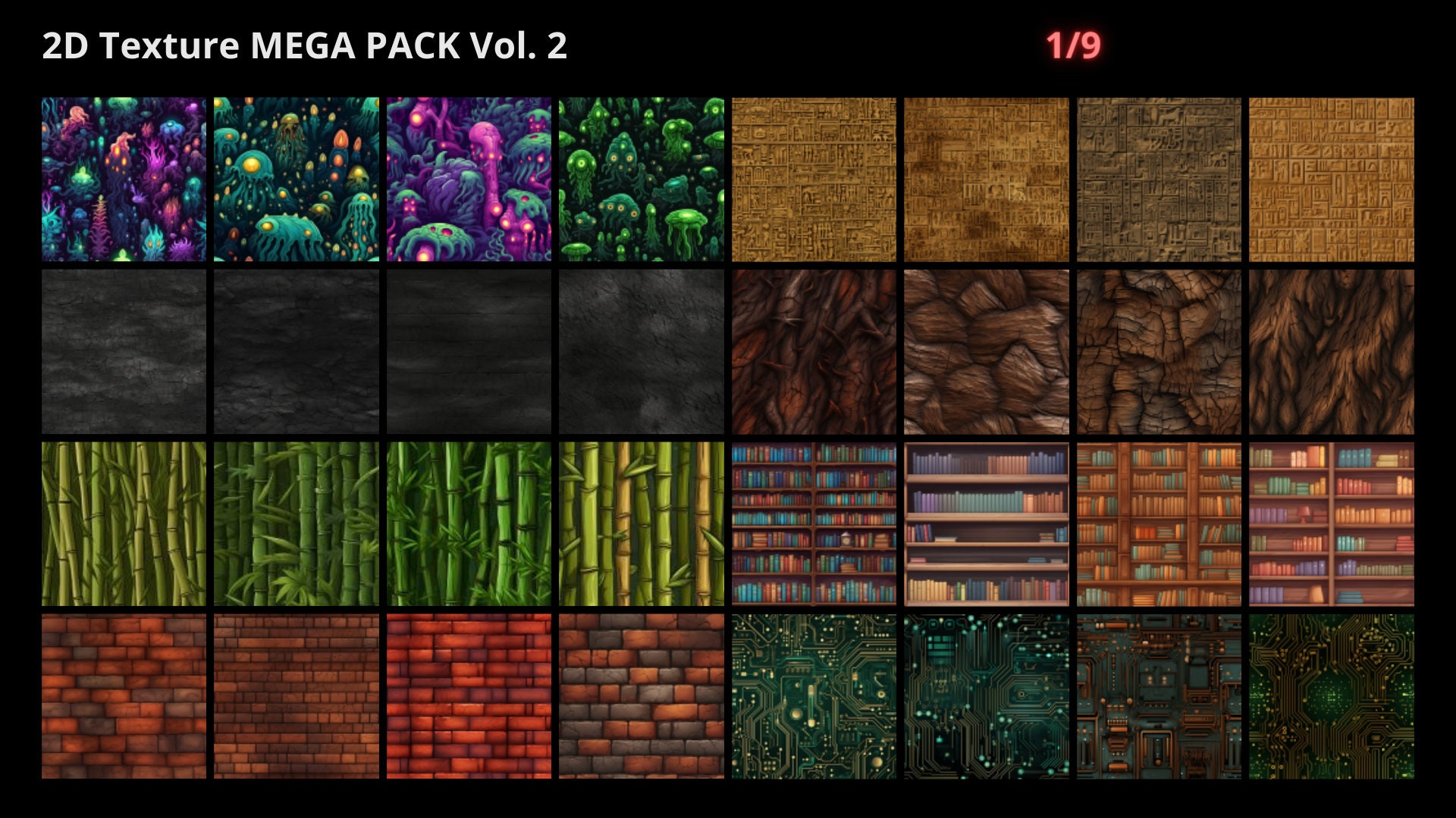 2D Seamless Tileable Textures, Megapack - Vol 2 - Etsy