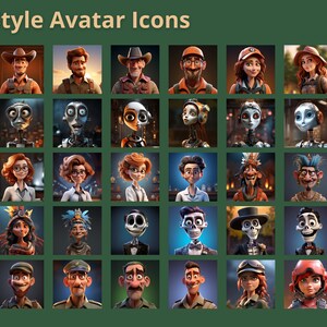 2D Pixar Style, Character Avatar Icons Mega Pack V1 - Etsy