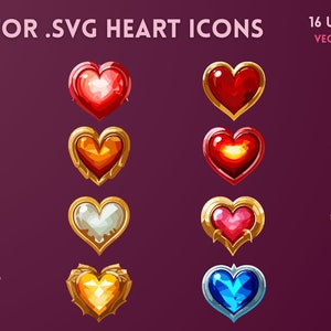 2D VECTOR .svg Heart Icons - Etsy