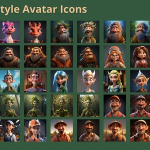 2D Pixar Style, Character Avatar Icons Mega Pack V1 - Etsy