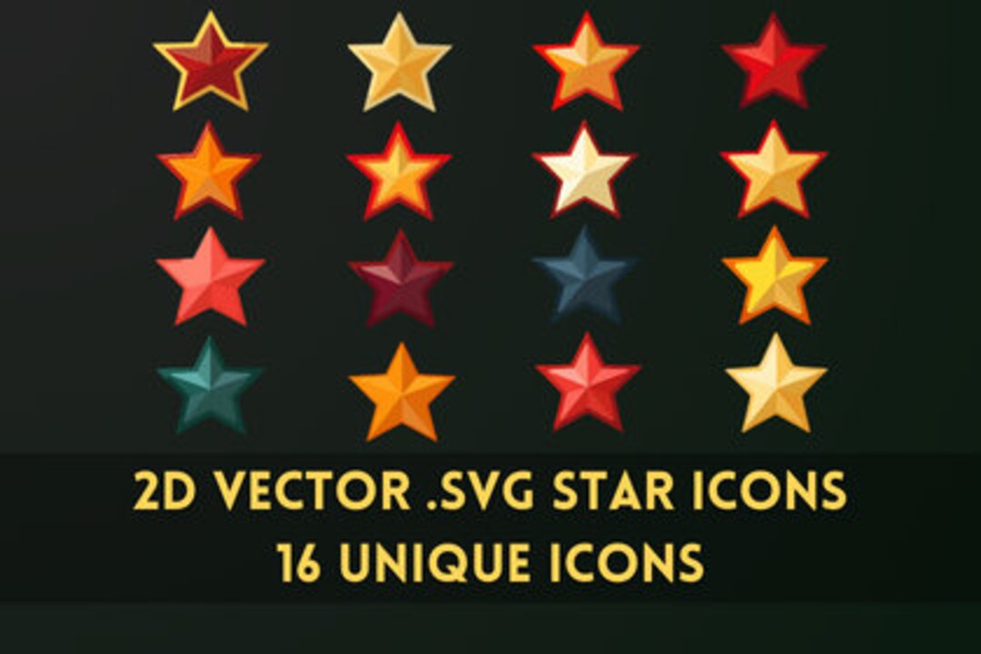 2D VECTOR .svg Star Icons - Etsy