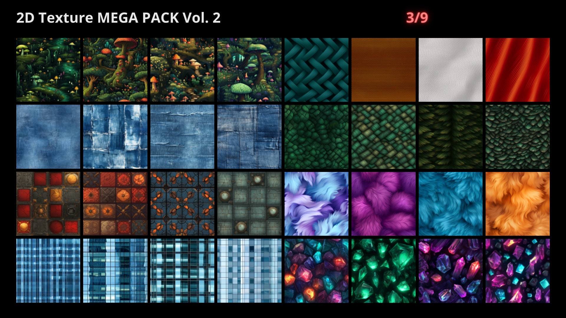 2D Seamless Tileable Textures, Megapack Vol 2 - Etsy