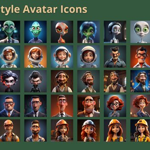 2D Pixar Style, Character Avatar Icons Mega Pack V1 - Etsy