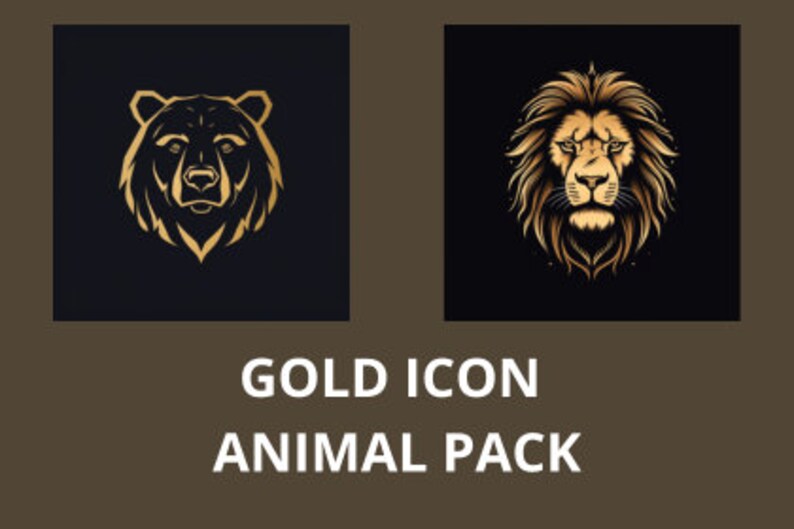 2D Gold Animal Pack - Etsy