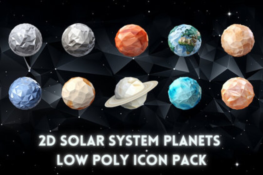 2D Solar System Low Poly Pack - Etsy