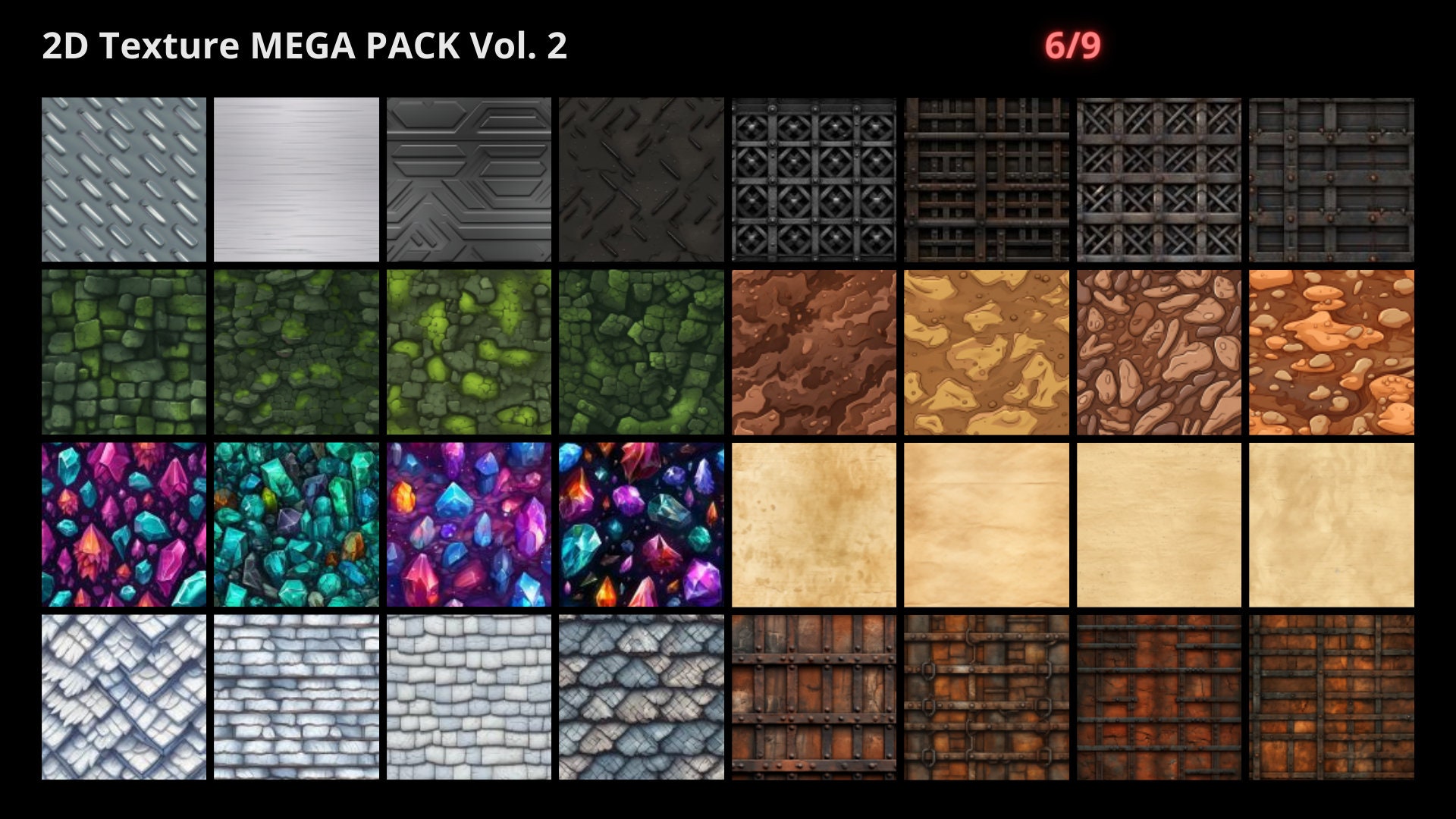 2D Seamless Tileable Textures, Megapack - Vol 2 - Etsy