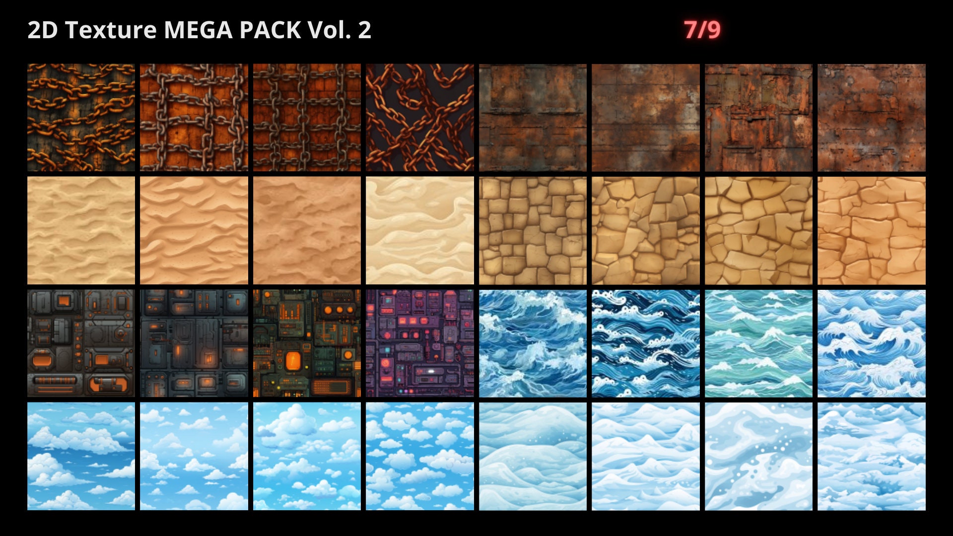 2D Seamless Tileable Textures, Megapack Vol 2 - Etsy