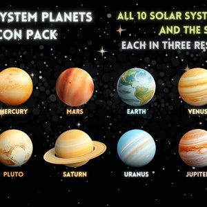 2D Solar System Realistic Pack - Etsy