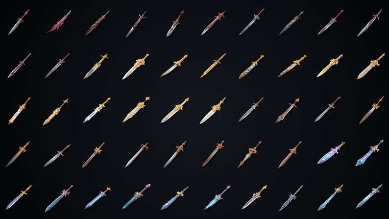2D Swords Collection Pack (50 Items), RPG, Magic Game - Etsy