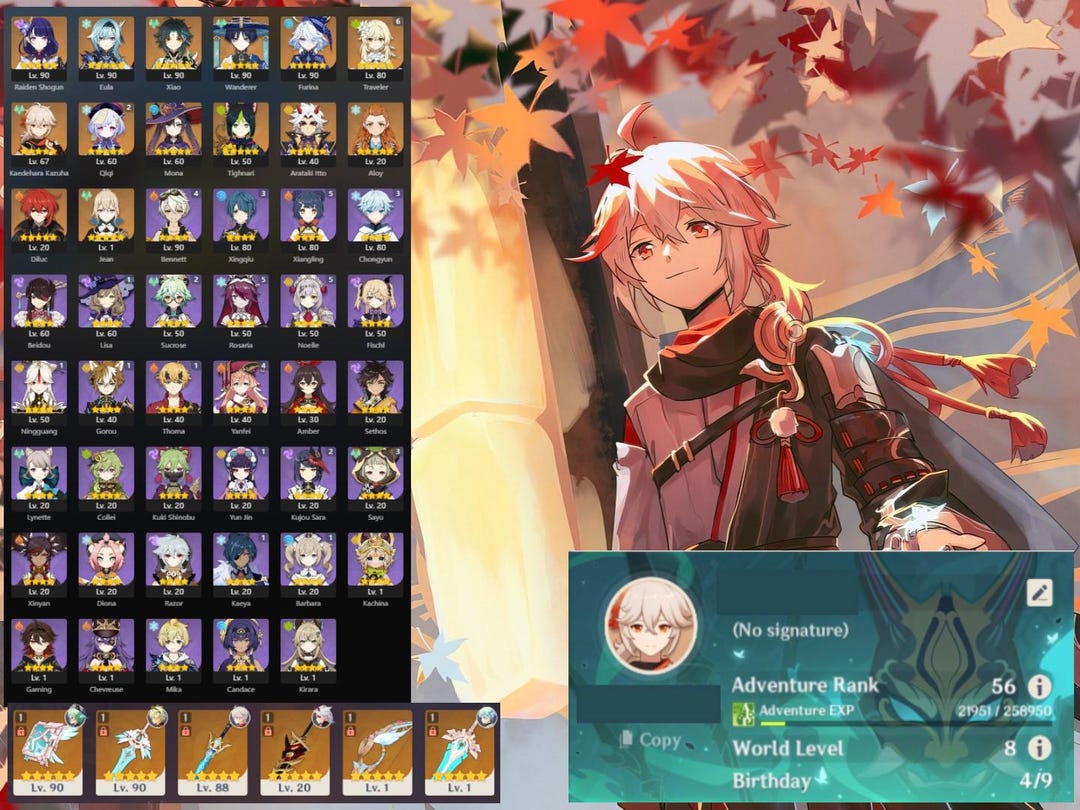 Genshin Impact Hobbyasia Serverar5620 X 5star Kazuha Itto Signature and ...