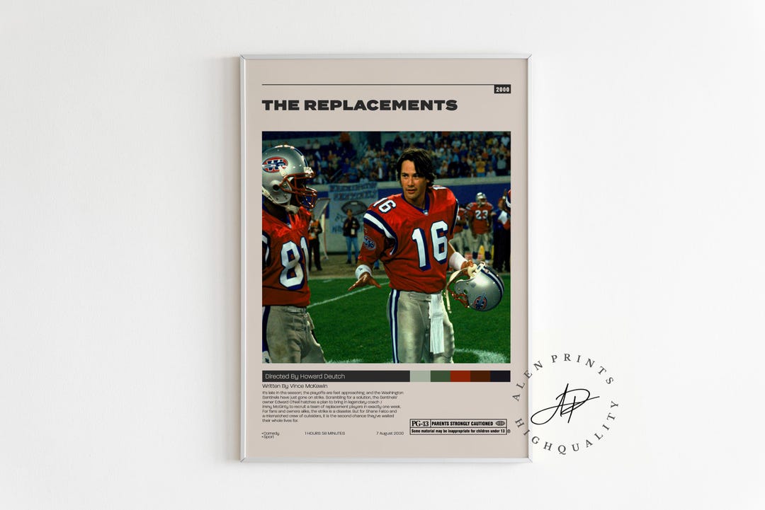The Replacements,howard Deutch,minimalist Movie Poster, Vintage Retro ...