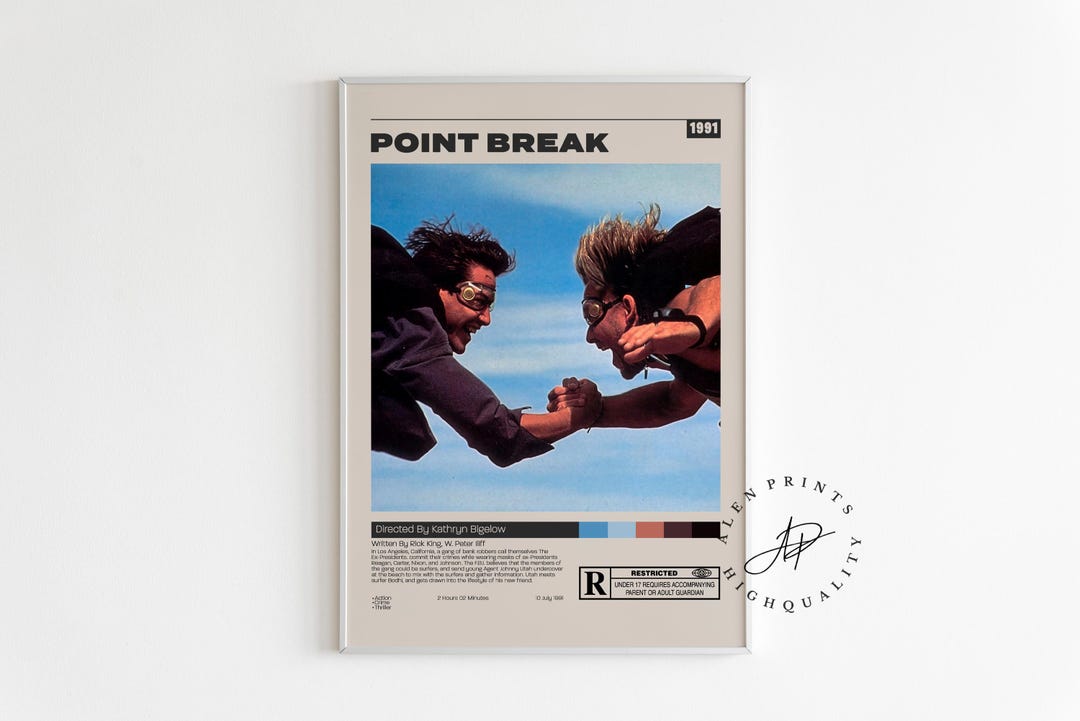 Point Break Poster, Kathryn Bigelow, Minimalist Movie Poster, Vintage ...