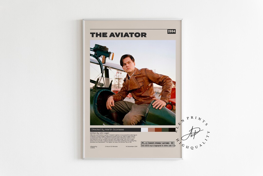 The Aviator Poster, Martin Scorsese, Minimalist Movie Poster, Vintage Retro Art Print, Wall Art ...