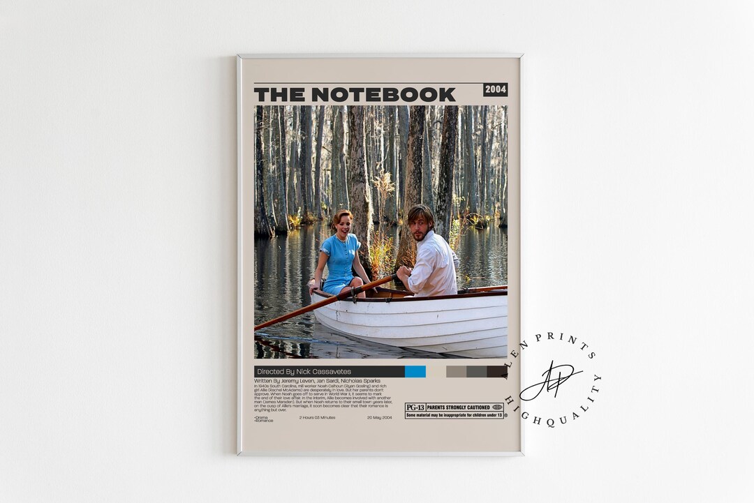 The Notebook Poster, Nick Cassavetes, Minimalist Movie Poster, Vintage ...