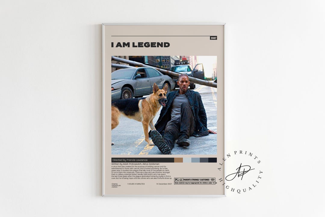 I Am Legend Poster,francis Lawrence, Minimalist Tv Series, Vintage ...