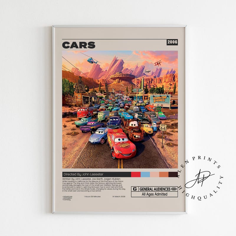 Cars Movie Poster - Etsy