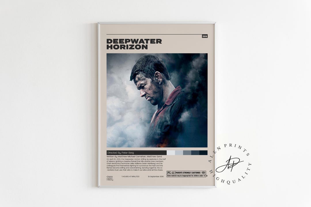Deepwater Horizon Poster, Peter Berg, Minimalist Movie Poster, Vintage ...