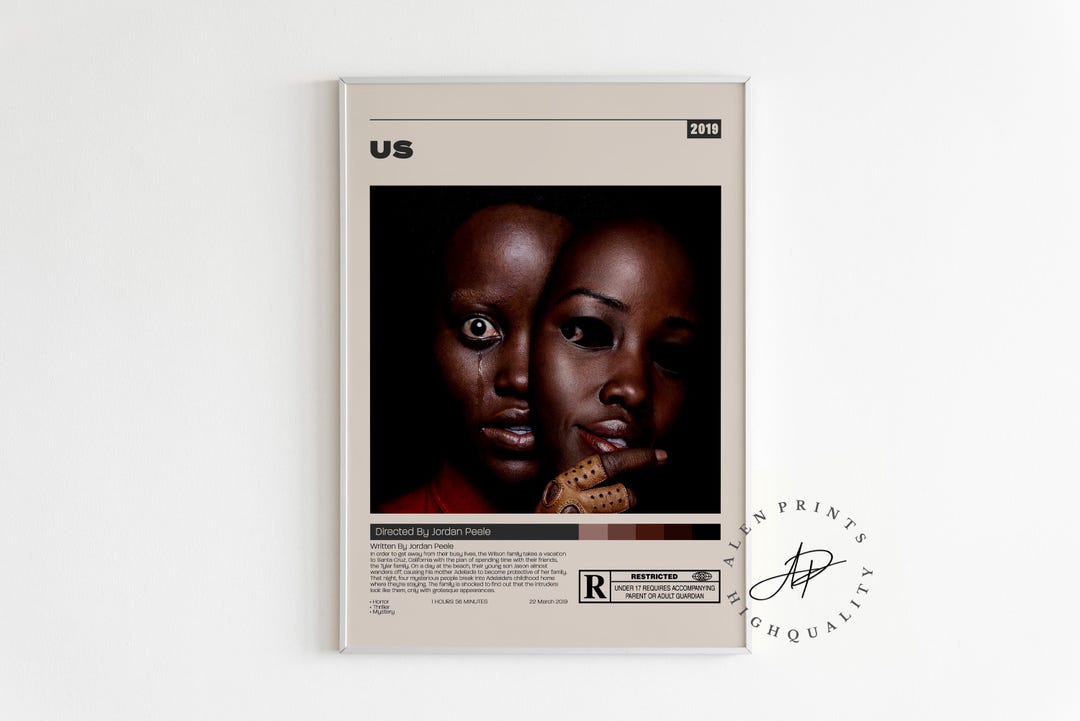US Movie Poster, Jordan Peele, Minimalist Movie Poster, Vintage Retro ...
