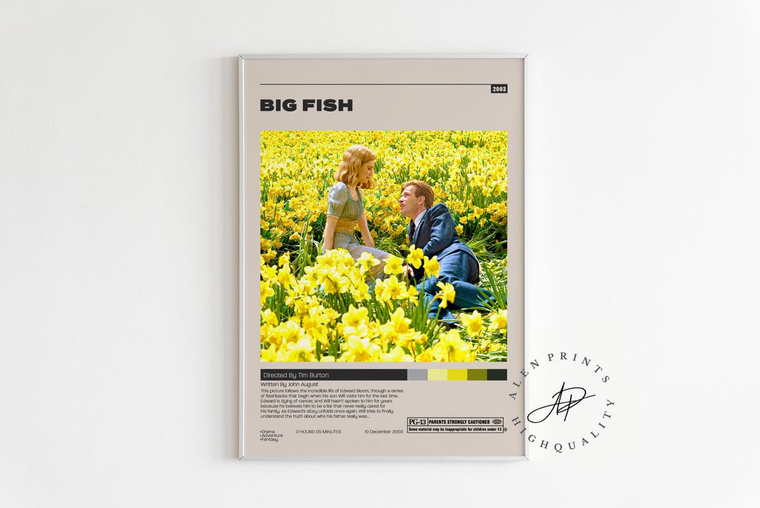 Big Fish Poster,tim Burton, Minimalist Movie Poster, Vintage Retro Art ...