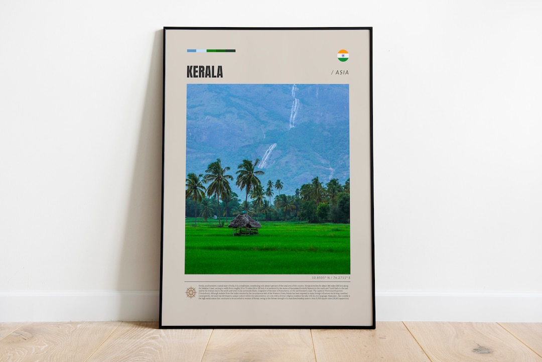 Kerala Poster, India Print, Kerala Photo, Travel Poster, Mid Century ...