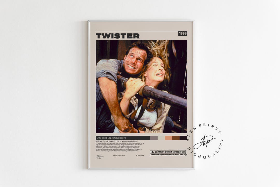 Twister Movie Poster, Jan De Bont, Minimalist Movie Poster, Vintage ...