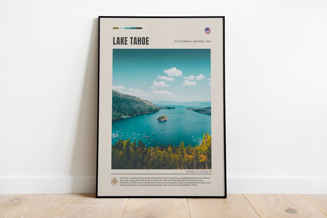 Lake Tahoe Poster, California Poster, Lake Tahoe Photo, Travel Poster ...