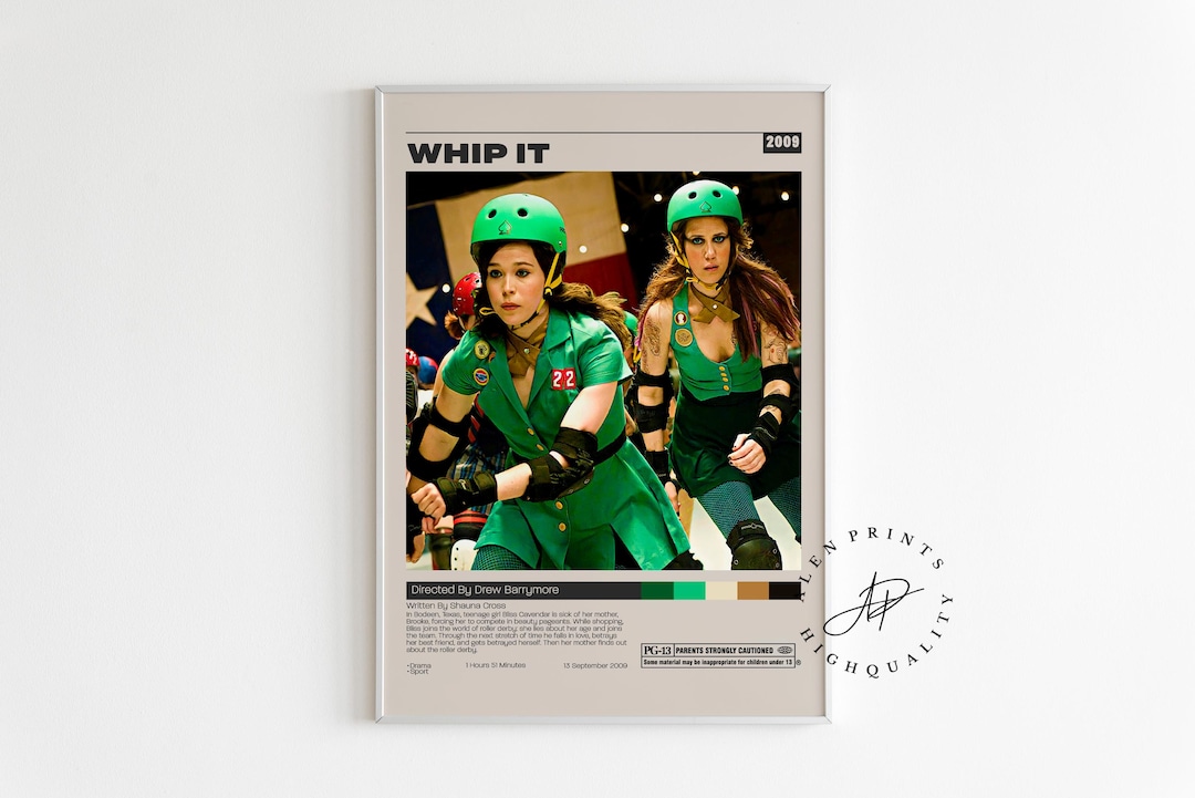Whip It Poster, Drew Barrymore, Minimalist Movie Poster, Vintage Retro ...