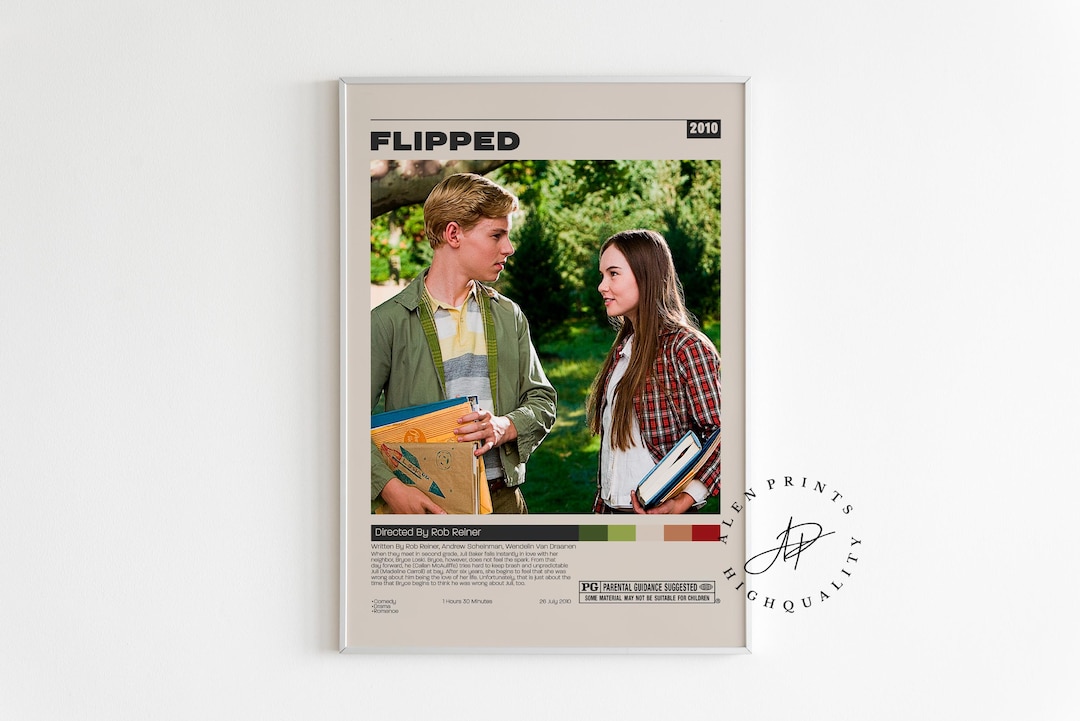 Flipped Poster, Rob Reiner, Minimalist Movie Poster, Vintage Retro Art ...