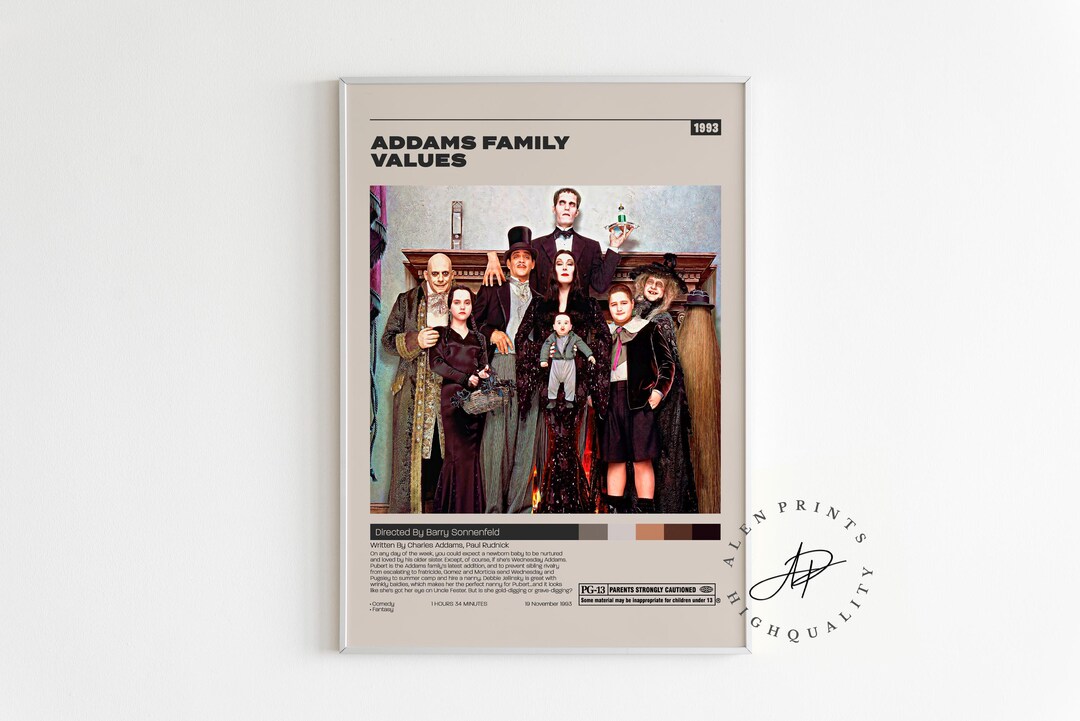 Addams Family Values Poster, Barry Sonnenfeld, Minimalist Movie Poster ...