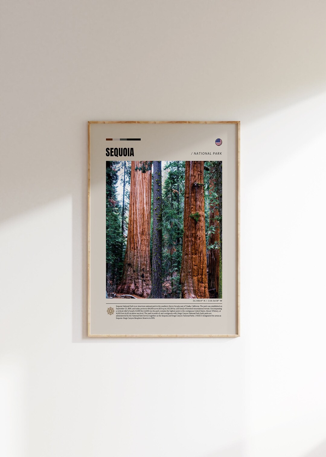 Sequoia National Park Poster, Sequoia National Park Print, Sequoia ...