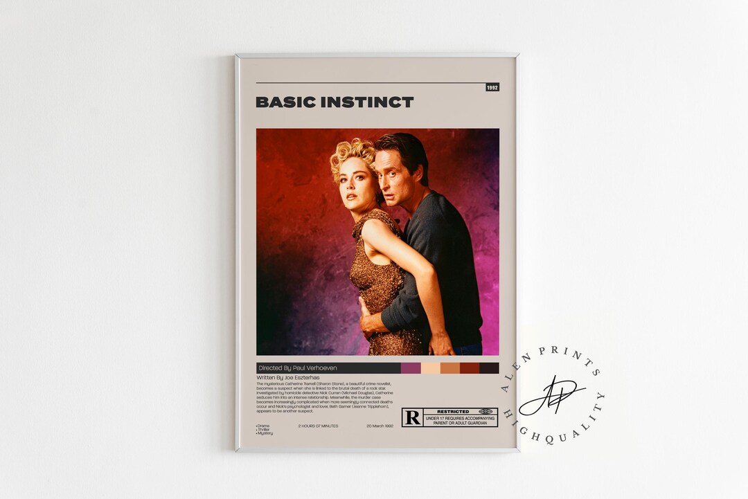 Basic Instinct Poster,paul Verhoeven, Minimalist Movie Poster, Vintage ...