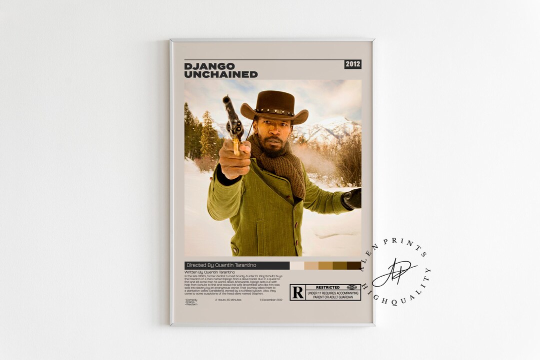 Django Unchained Poster, Quentin Tarantino, Minimalist Movie Poster ...
