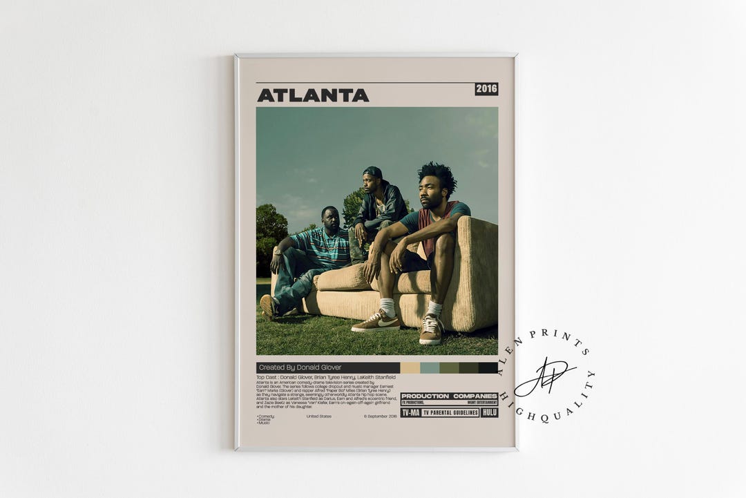 Atlanta Poster, Donald Glover, Minimalist Tv Series, Vintage Retro Art ...