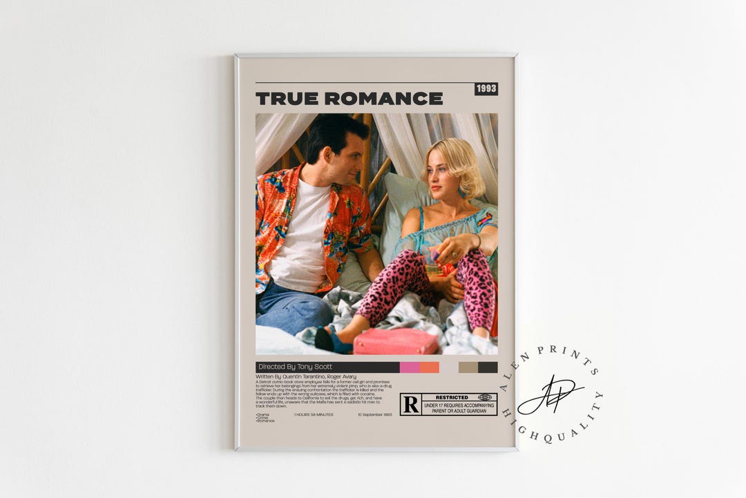 True Romance Movie Poster, Tony Scott, Minimalist Movie Poster, Vintage ...