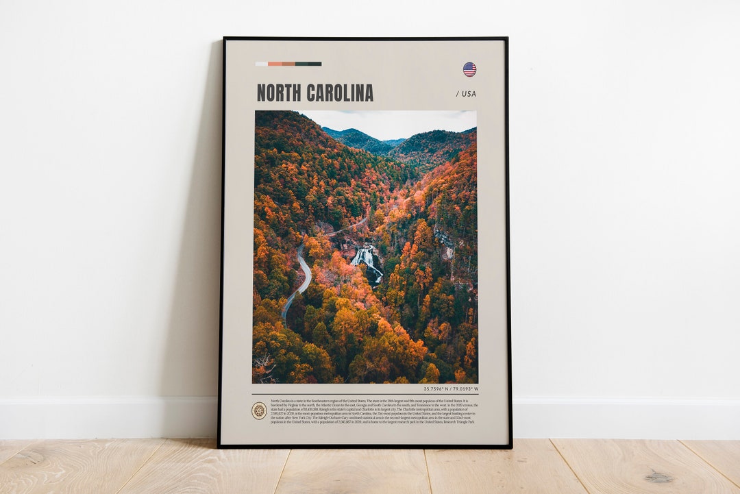 North Carolina Poster North Carolina Print North Carolina - Etsy