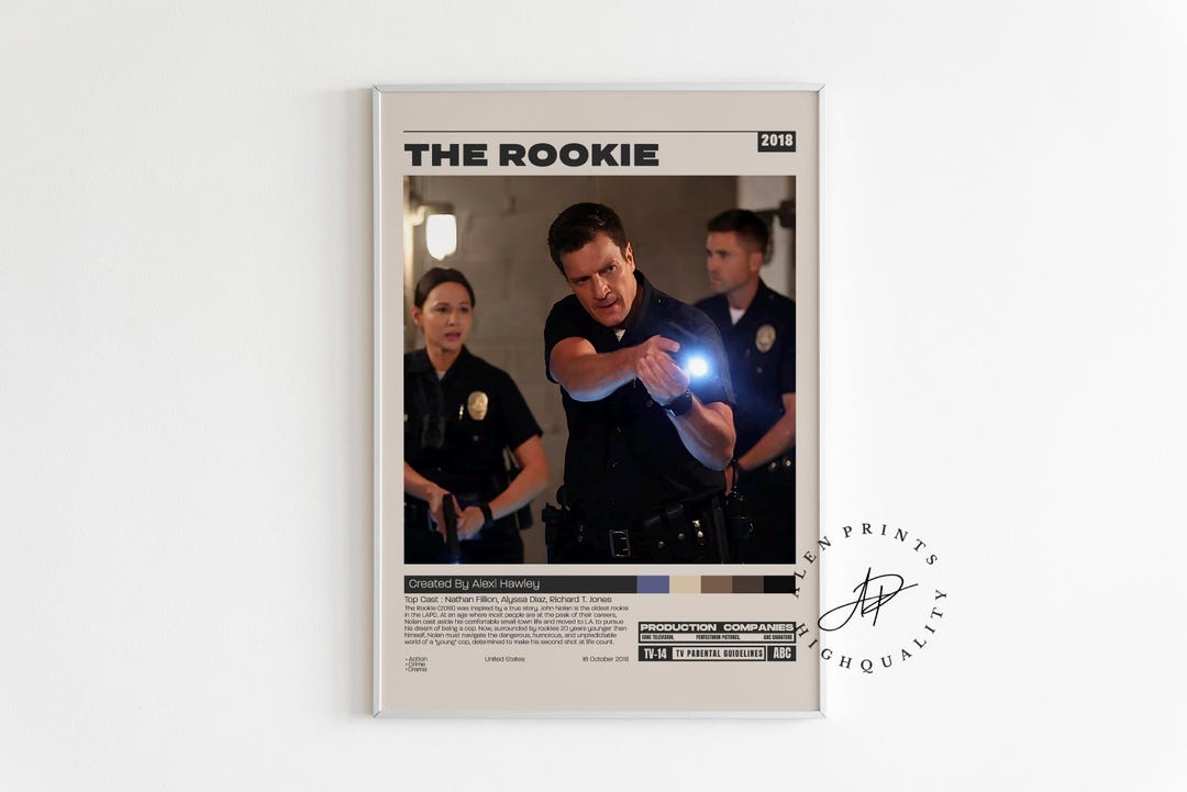 The Rookie Poster, Alexi Hawley, Minimalist Tv Series, Vintage Retro ...