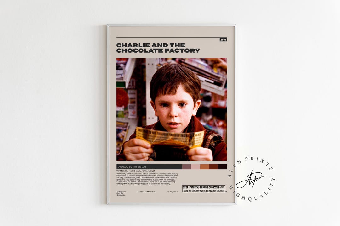 Charlie and the Chocolate Factory Poster,tim Burton, Minimalist Movie ...