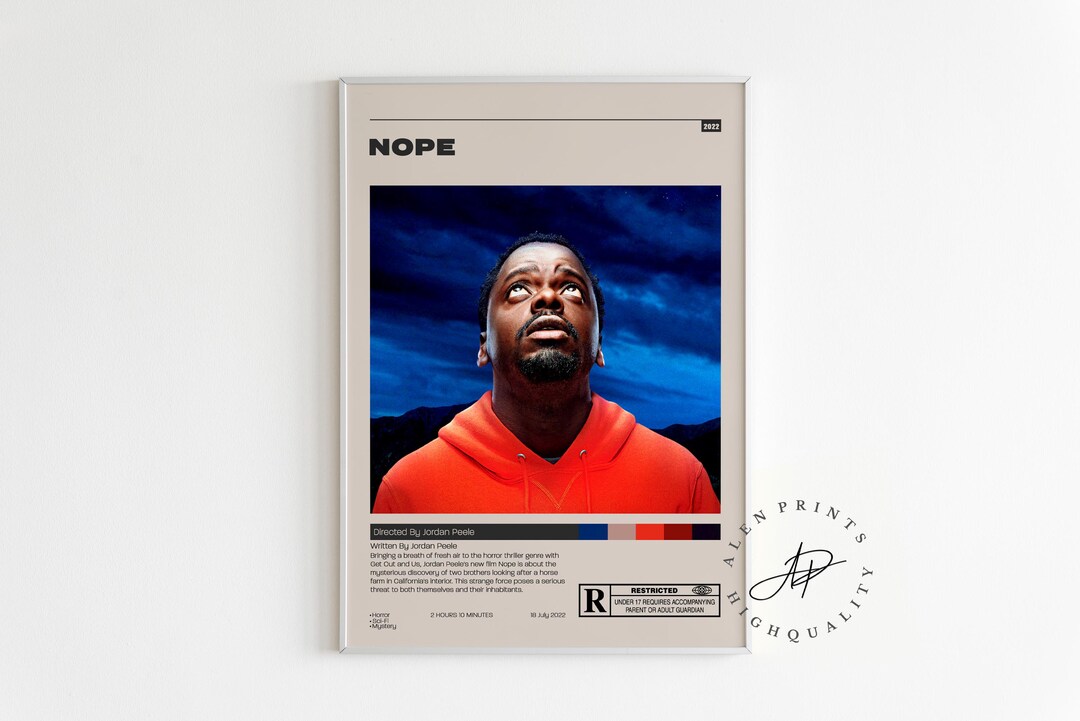 Nope, Jordan Peele, Minimalist Movie Poster, Vintage Retro Art Print ...