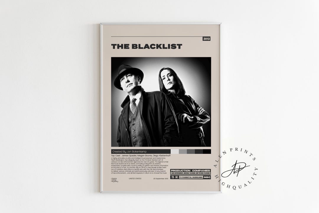 The Blacklist,jon Bokenkamp, Minimalist Movie Poster, Vintage Retro Art Print, Wall Art Print ...