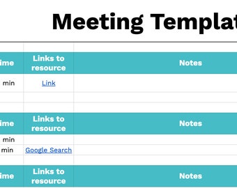 Meeting Notes Template All 5 Colors - Etsy