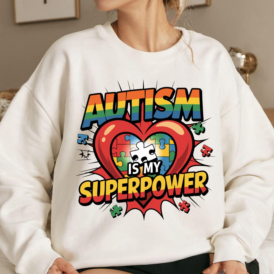 Autism is My Superpower Png, Autism Awareness Png, Heart Puzzle Design ...