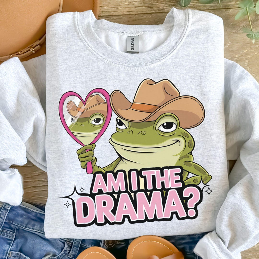 Am I the Drama PNG, Frog PNG, Trendy PNG, Cute Frog Png, Quirky Png ...