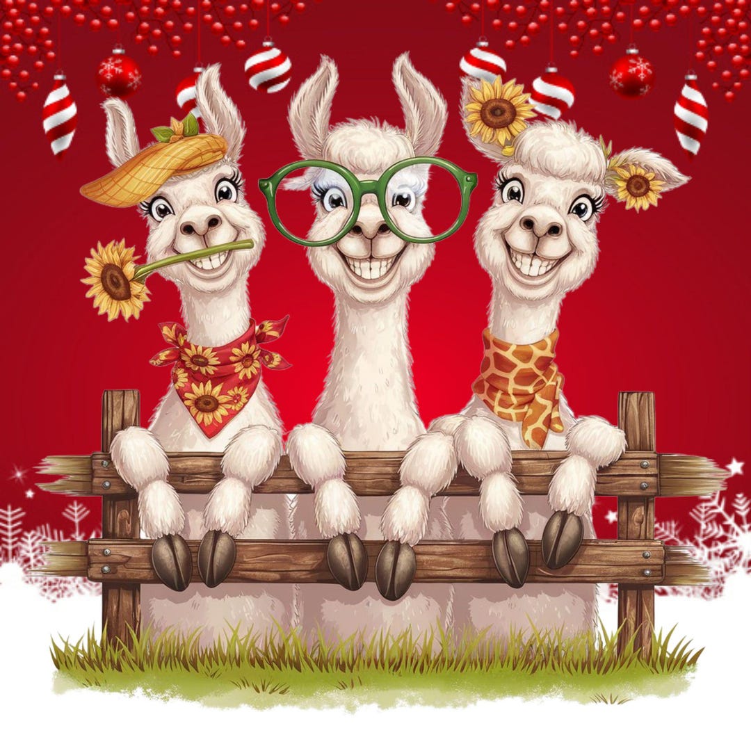 Christmas Alpaca Png, Llama Png, Alpaca Sublimation, Alpaca Clipart ...
