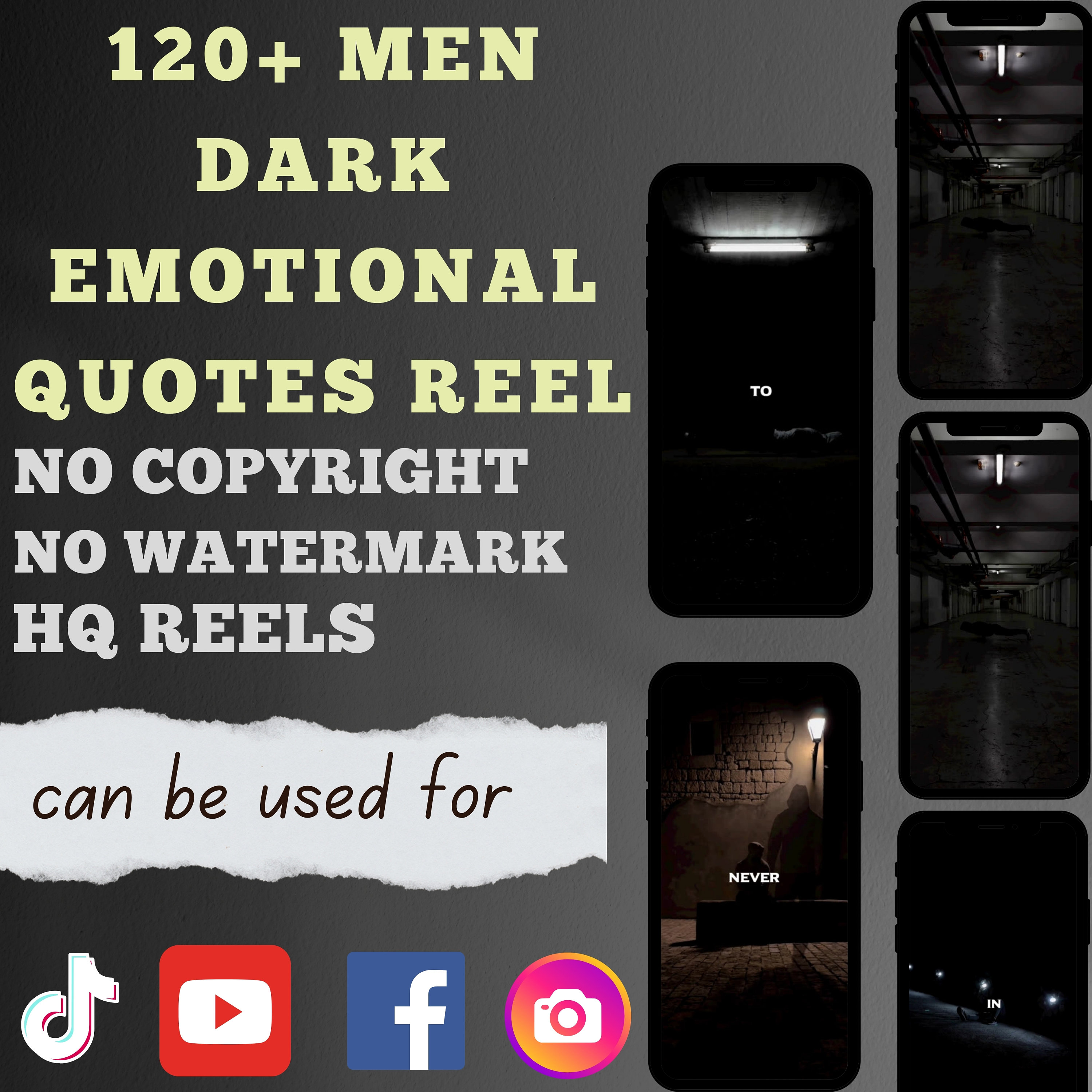 Buy 120 Dark Aesthetic Faceless Reels for Men, Men Reels, Faceless ...