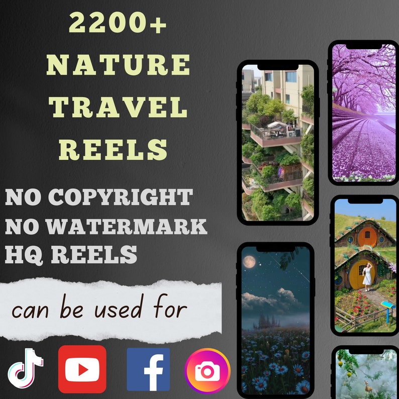 2200+nature Faceless Reels, Instagram Reels, Real Estate Reels, Tik Tok ...