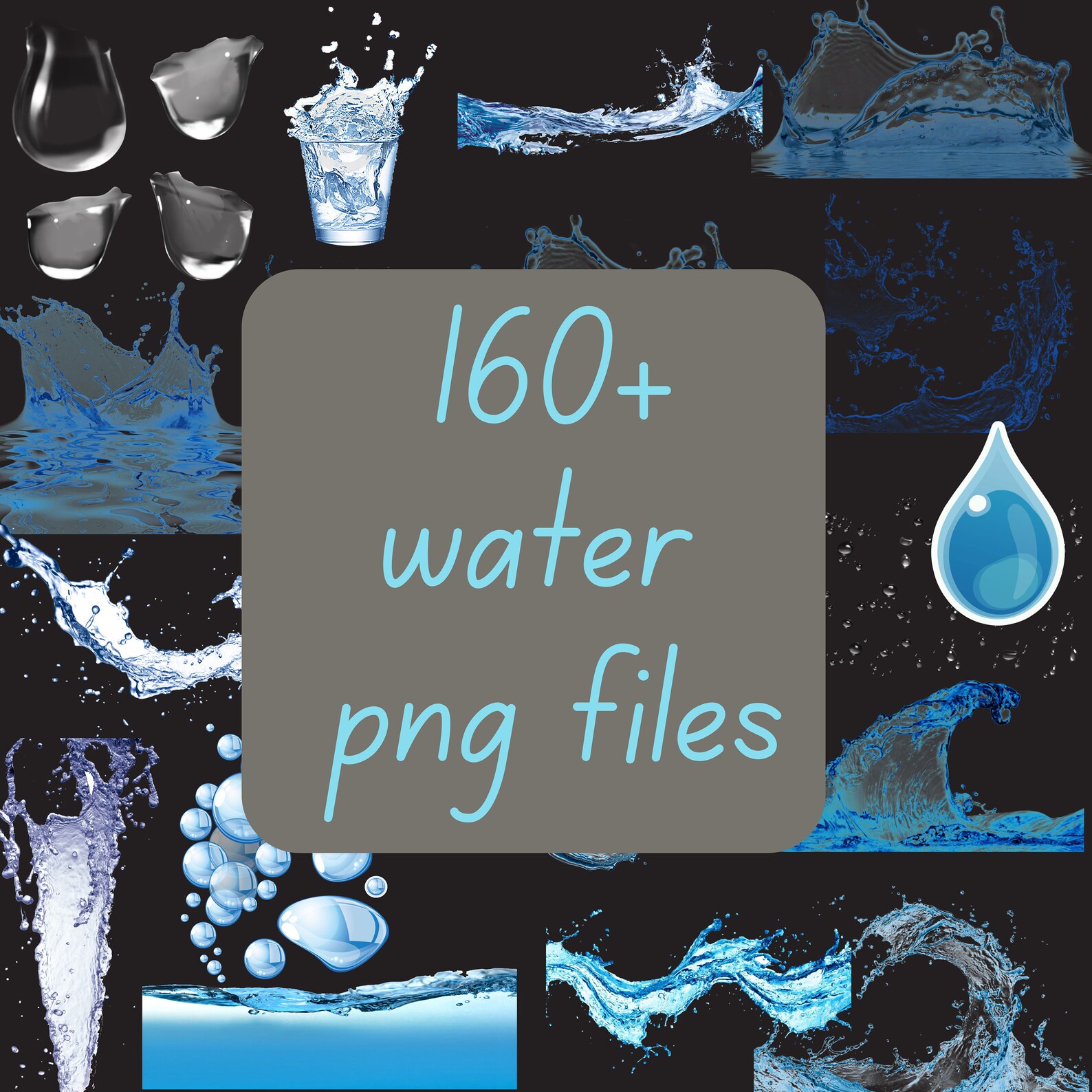 160+ Water Png Splash Overlays, Water Clipart, Water Splash Png, Wave ...