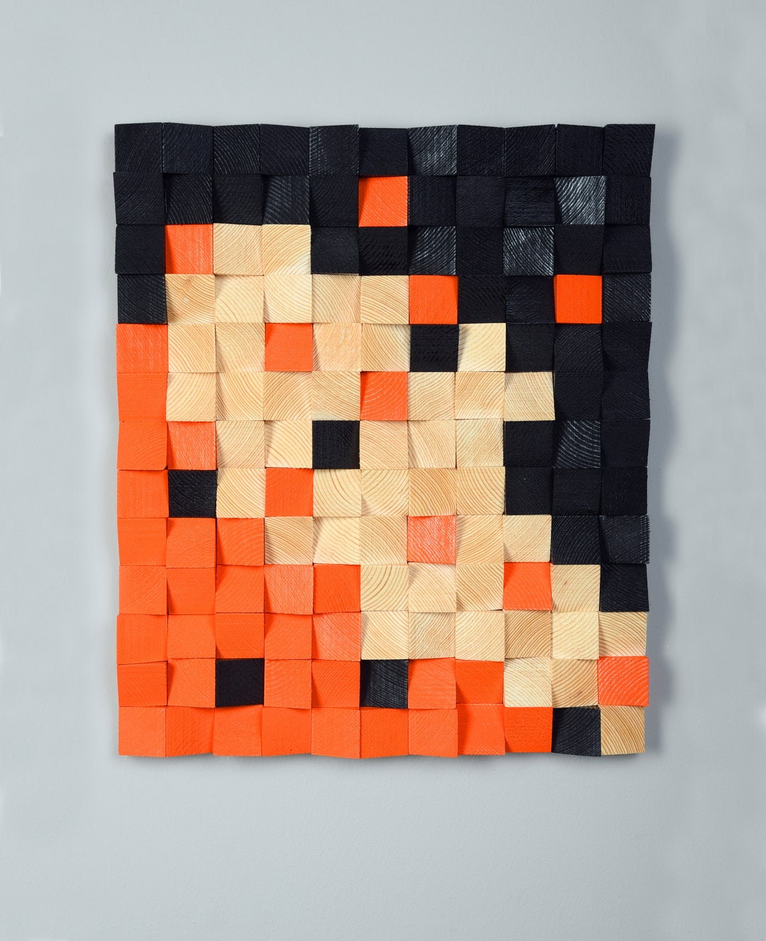 Handcrafted Wooden Pixel Wall Hanging - Unique Geometric Home Decor ...