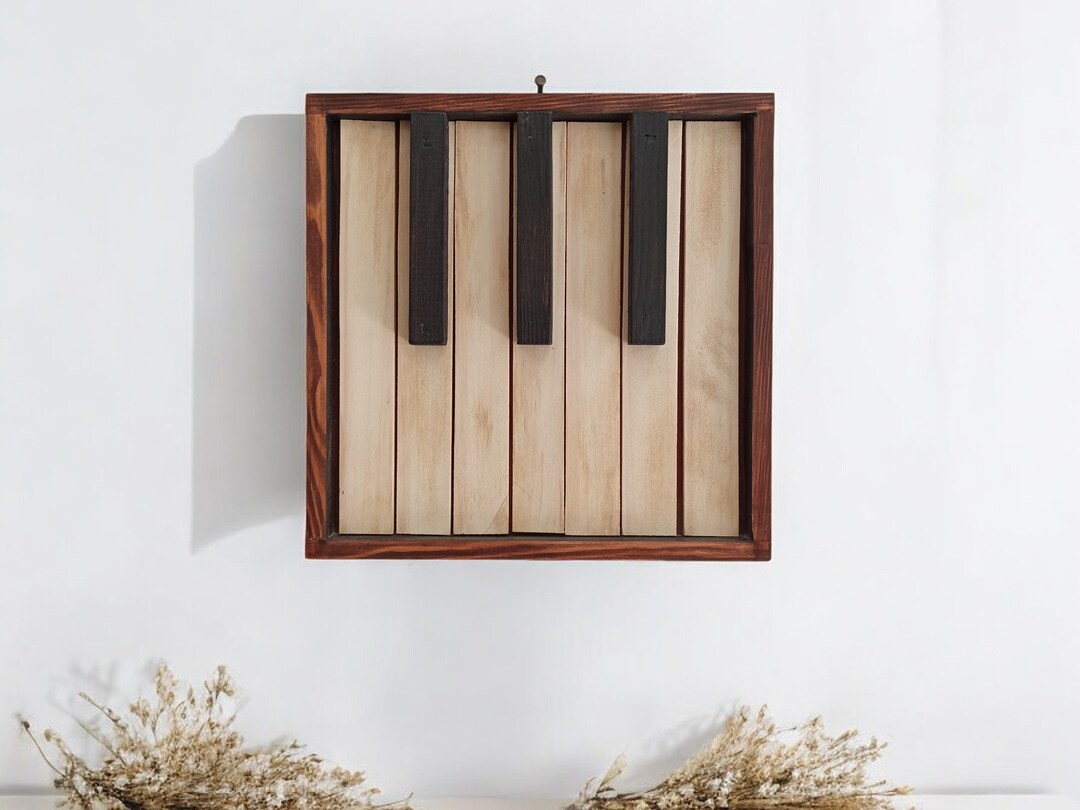 Handmade Wooden Mosaic Piano Wall Art, Unique Musical Home Decor ...