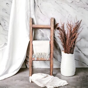 Handmade Rustic Wooden Bathroom Ladder, Towel Holder Decorative Wooden ...